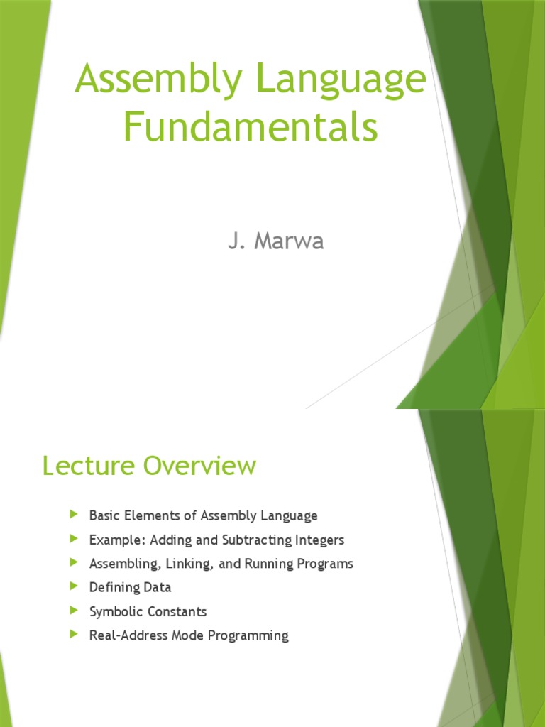 L3 Assembly Language Fundamentals Pdf Integer Computer Science Assembly Language
