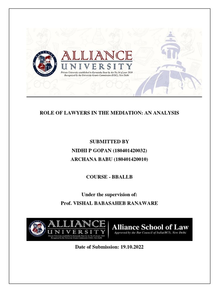 Adr Project Final | PDF | Mediation | Alternative Dispute Resolution