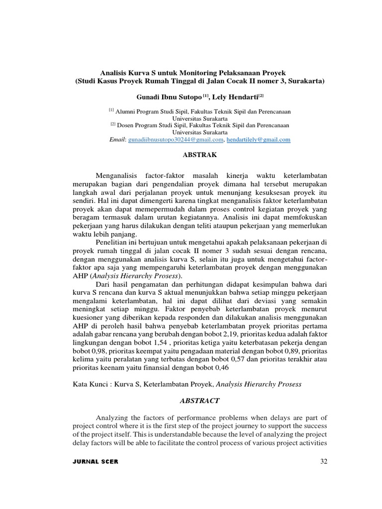Analisis Kurva S Untuk Monitoring Pelaksanaan Proyek | PDF