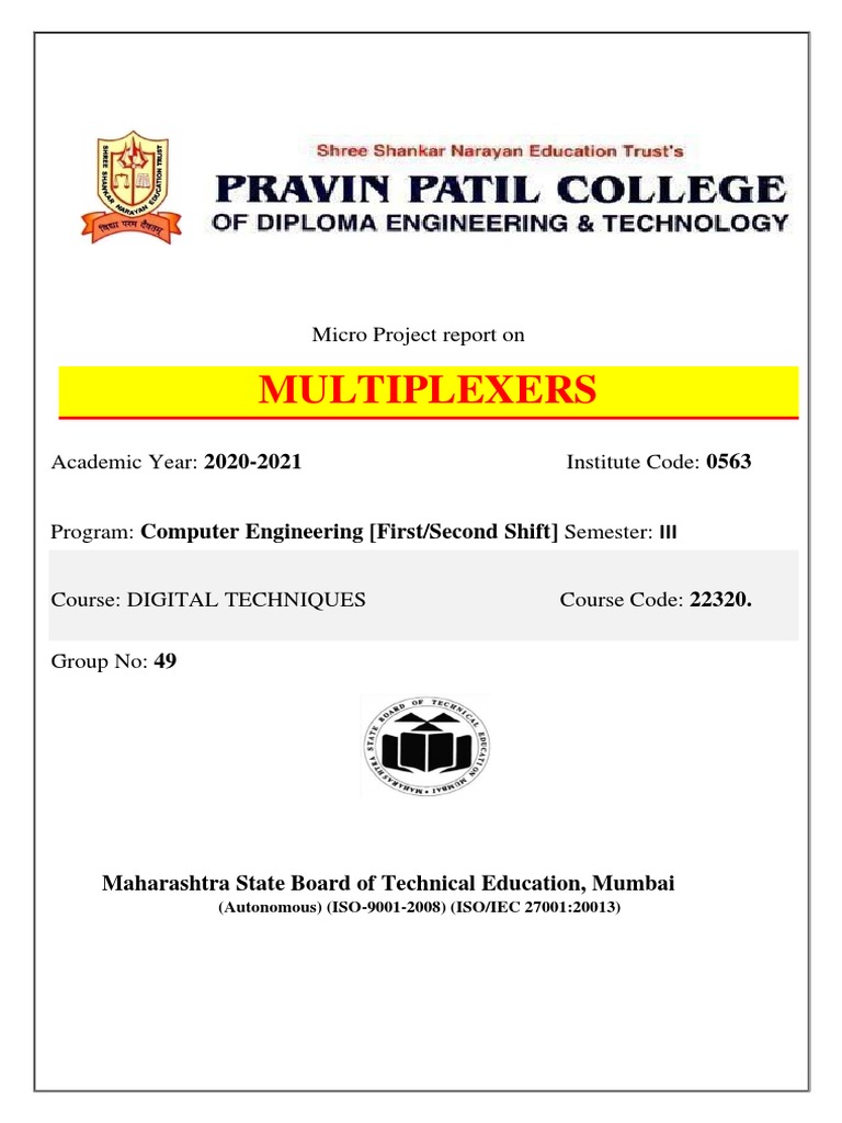 Kshitij Kumar 49 Dte MICROPROJECT | PDF | Digital Electronics | Computing