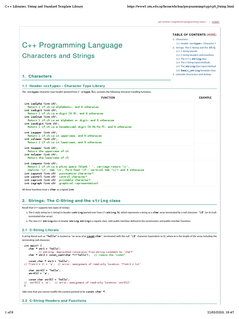 Cpp Characters Strings A3 Pdf C Pointer Computer Programming