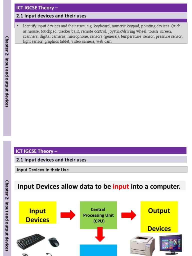 2.1 Input Devices and Their Uses | PDF | Computer Keyboard | Input/Output
