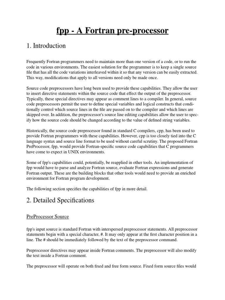 FPP - A Fortran Pre-Processor: Preprocessor Source | PDF | Information Technology Management ...