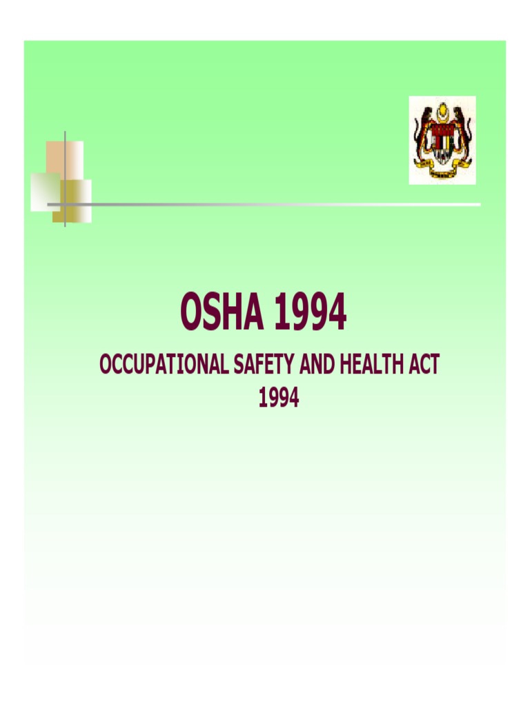 Dosh Osha | PDF | Occupational Safety And Health | Employment