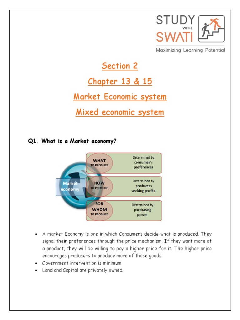 Chapter 13 & 15 Market and Mixed Economic Systems | PDF | Market ...