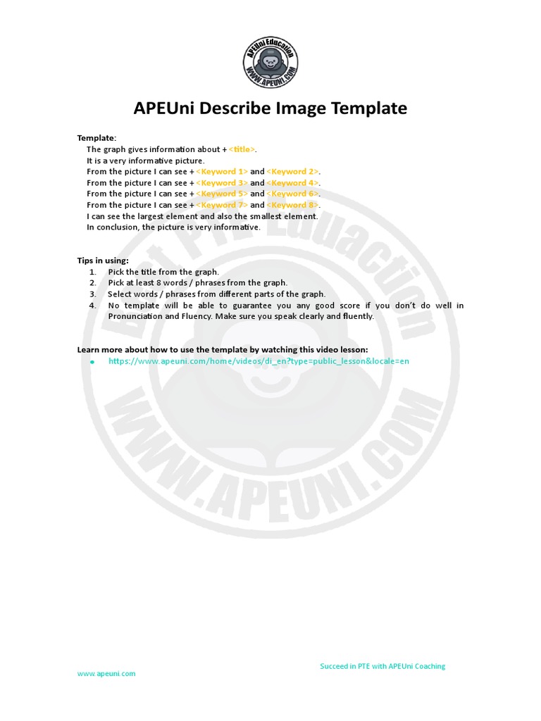 APEUni Describe Image Template | PDF