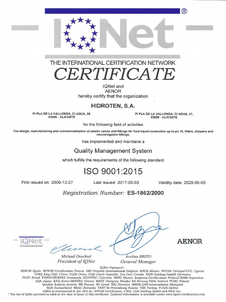 Iqnet Certificate Quality 0 | PDF