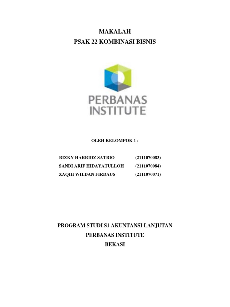 PSAK 22: Panduan Kombinasi Bisnis | PDF