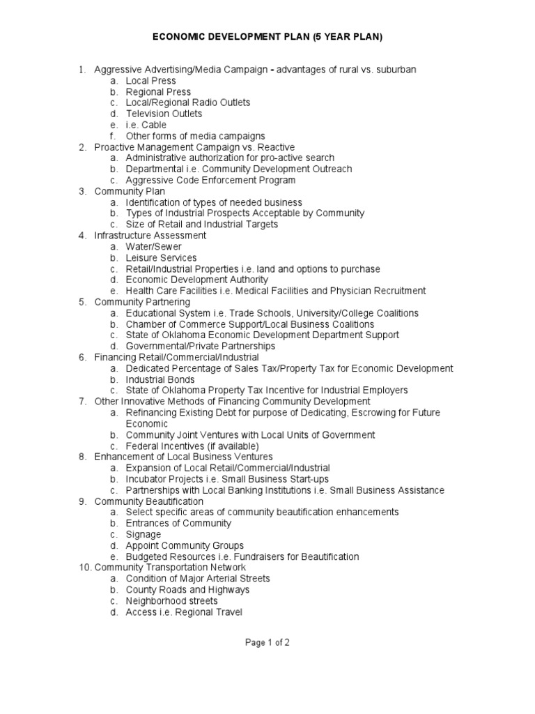 Economic Development | PDF | Economic Development | Small Business