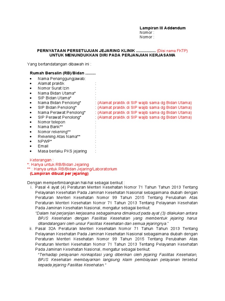 Lampiran III Addendum Untuk Bidan Jejaring | PDF | Pengelolaan Keuangan & Uang