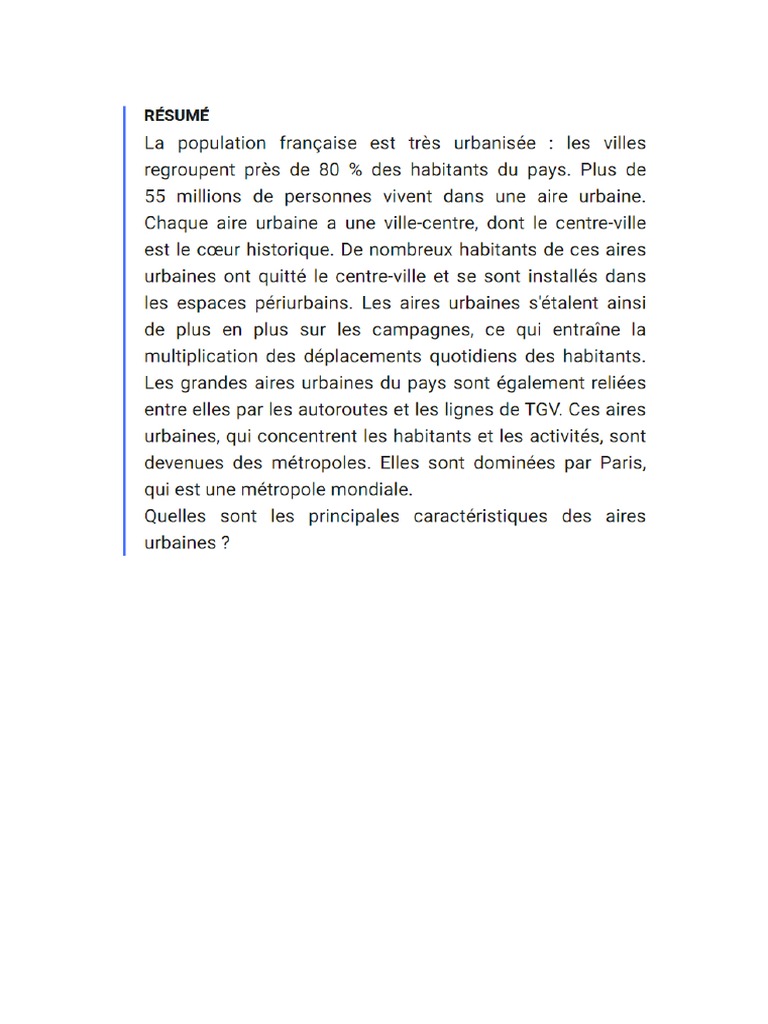 Les Aires Urbaines, Une Nouvelle Géographie D'une France Mondialisée | PDF