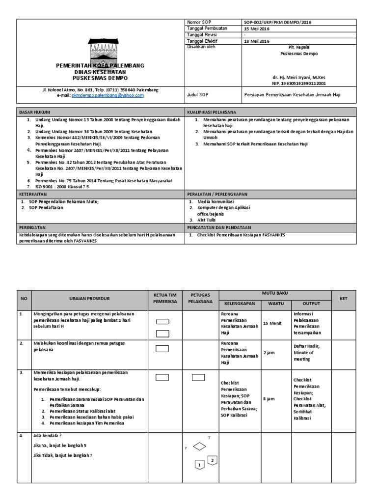 SOP - HJ - 02 Persiapan Pemeriksaan-Ok | PDF