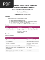 4 Types of Sentences Lesson Plan | PDF | Question | Sentence (Linguistics)