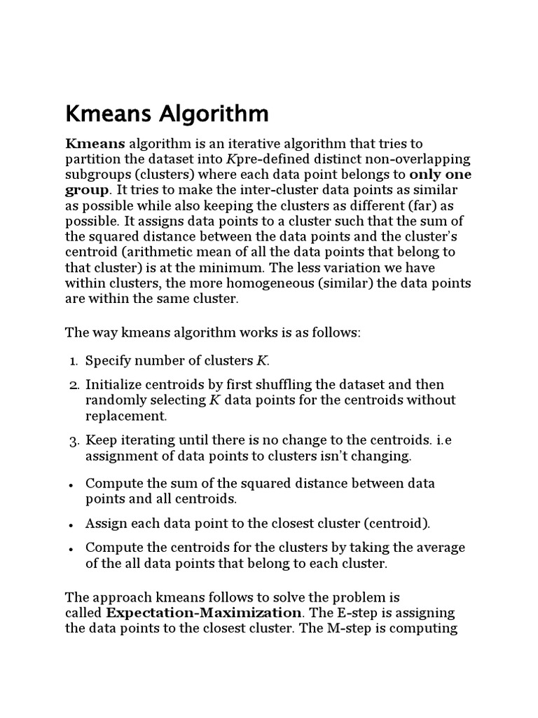 Kmeans | PDF | Cluster Analysis | Mathematical Analysis