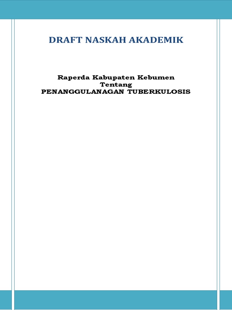 Draft Naskah Akademik: Raperda Kabupaten Kebumen Tentang Penanggulanagan Tuberkulosis | PDF | Seni
