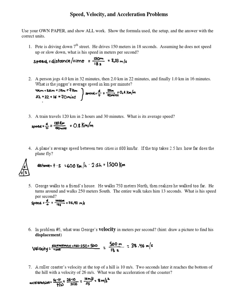 Speed Acceleration Exercises | PDF
