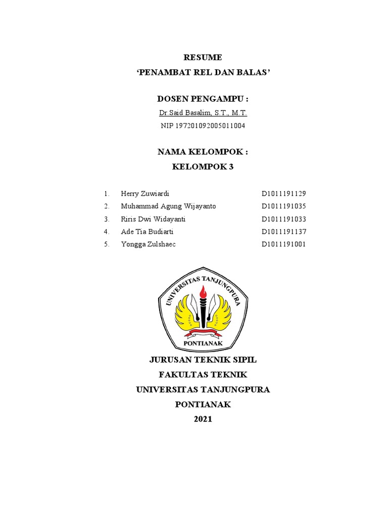 Tugas Resume Penambat Rel Dan Balas Kelompok 3 | PDF | Teknologi & Rekayasa