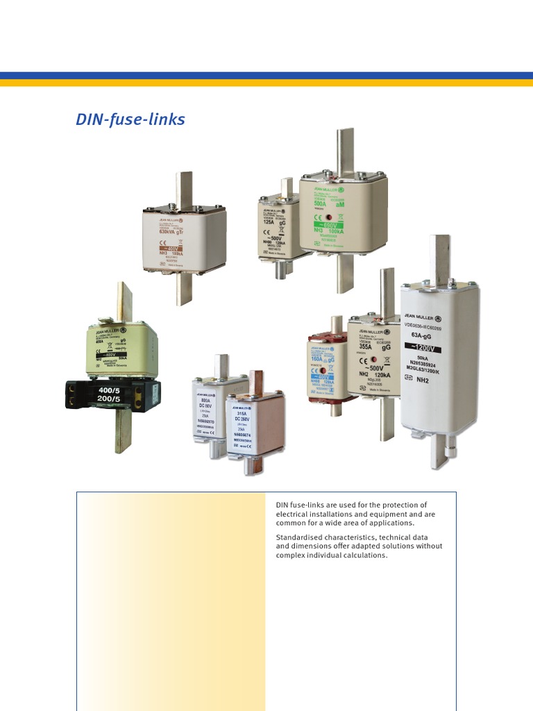 Jean Muller Fuse and Fuse Bases Specifications | PDF | Fuse (Electrical) | Electromagnetism