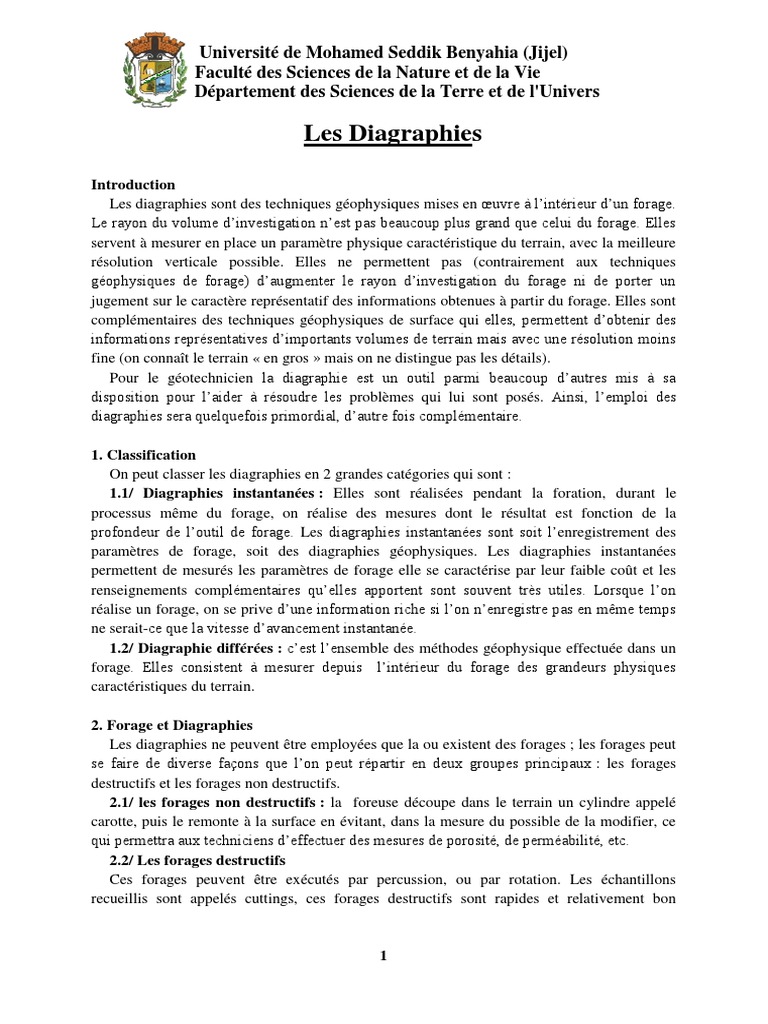 5-Les Diagraphies | PDF | Ion | Filtration