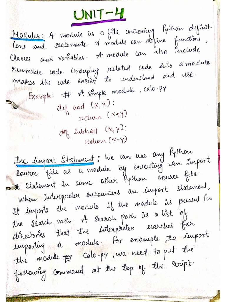 Python Unit 4 | PDF