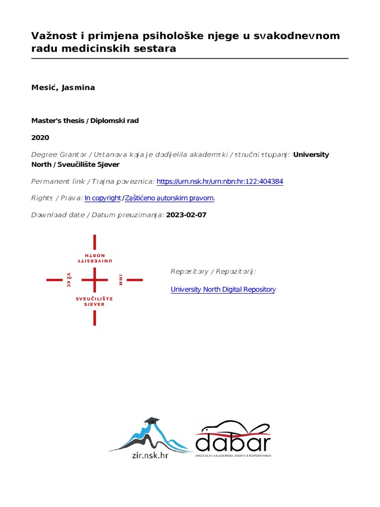 Vaznost I Primjena Psiholoske Njege U Svakodnevnom Radu Medicinskih ...