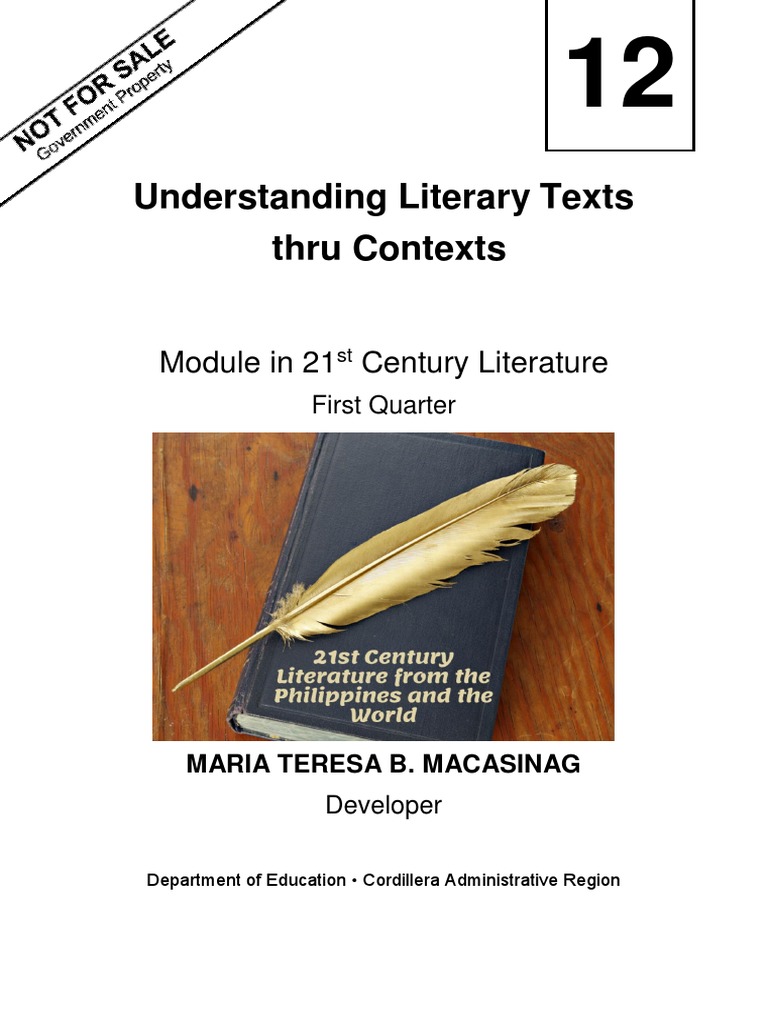 Engl12 21st Q1mod4 Understanding Literary Text Maria Teressa Macasinag ... Engl12 21st Q1mod4 Understanding Literary Text Maria Teressa Macasinag ...