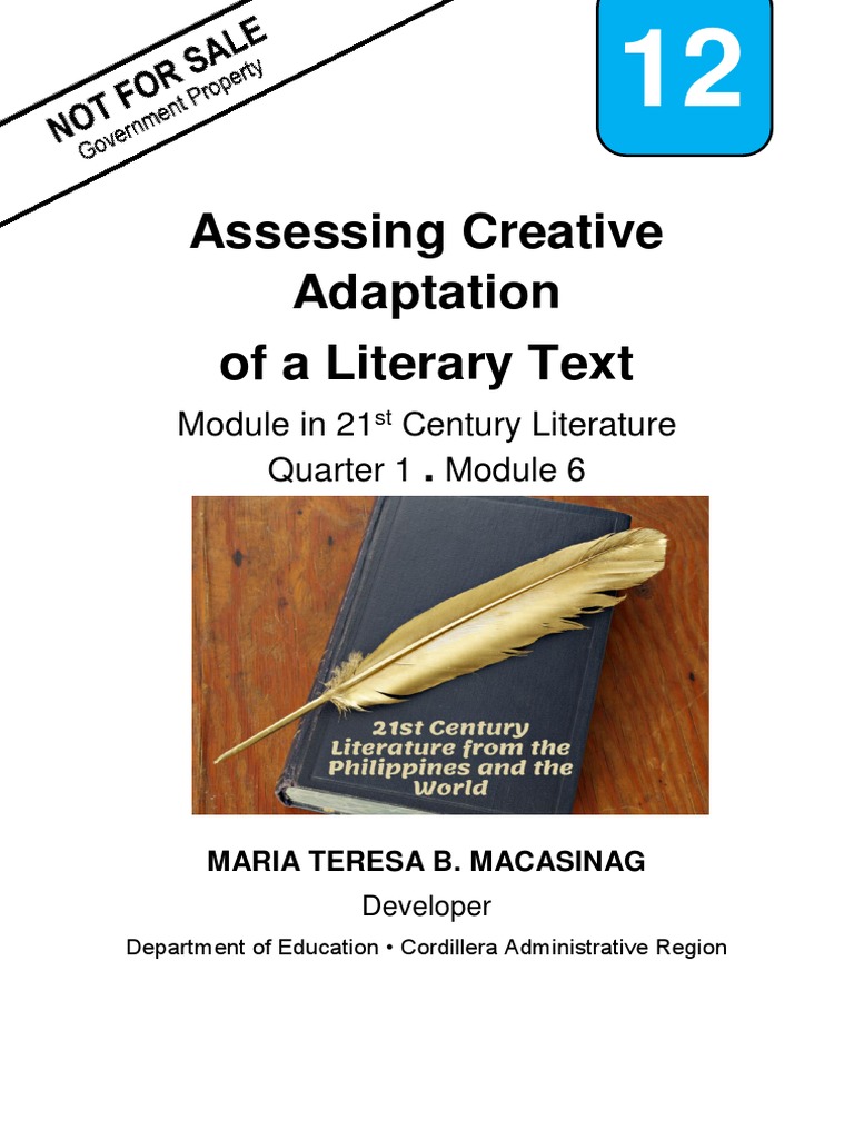 Engl12 21st Q1mod6 21st Literature Creative Adaptation Maria Teresa ...