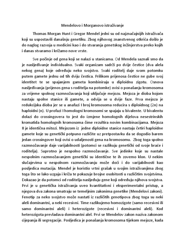 Mendel I Morgan | PDF