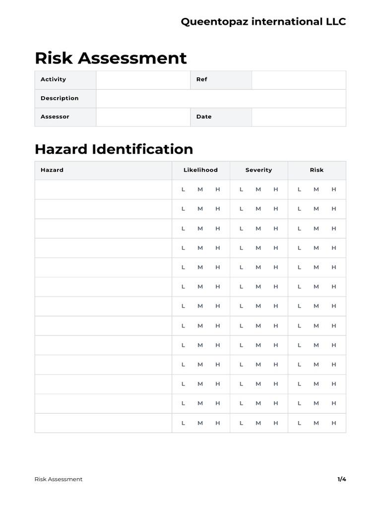 Risk Assessment-Blank | Download Free PDF | Risk | Risk Assessment