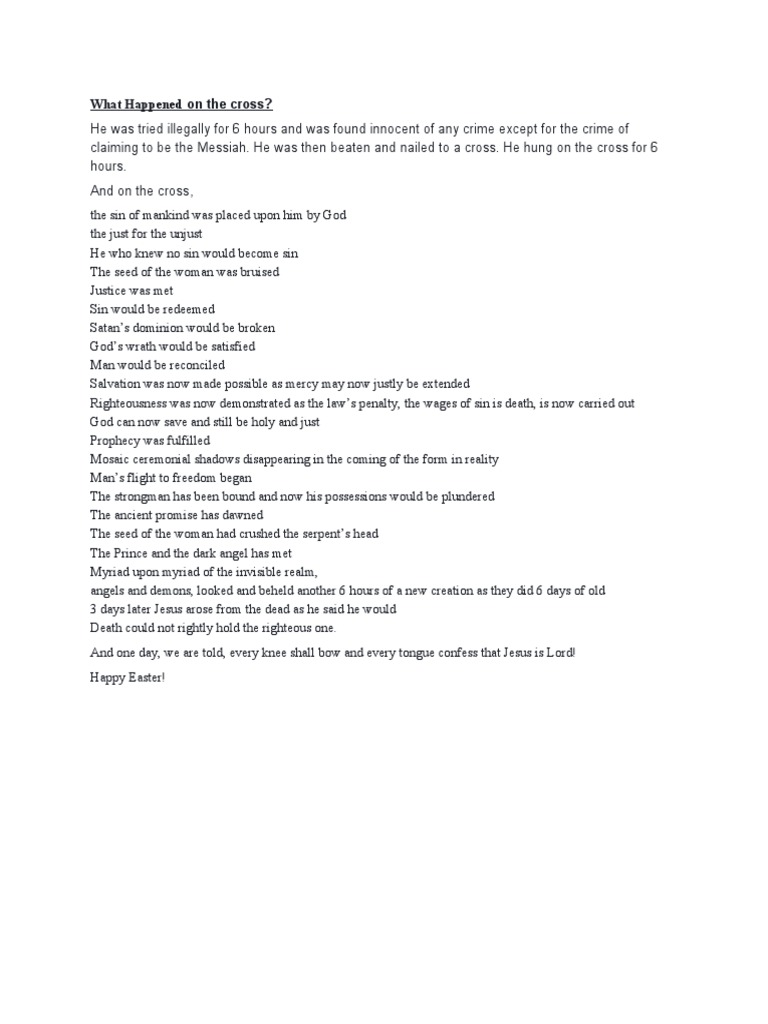 What Happened at The Cross | PDF