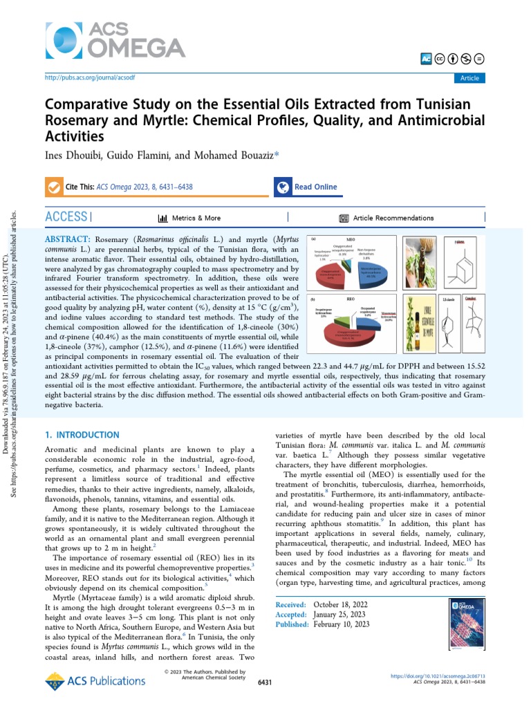 Comparative Study On The Essential Oils | PDF | Chemistry | Physical Sciences