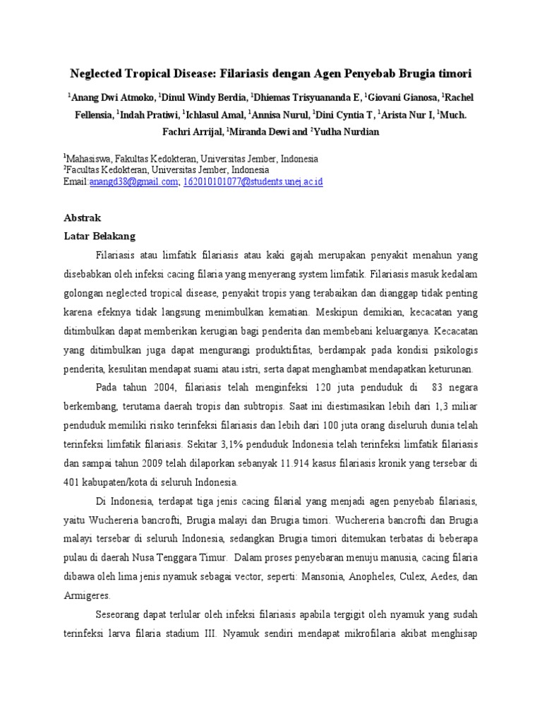 Filariasis Brugia timori | PDF