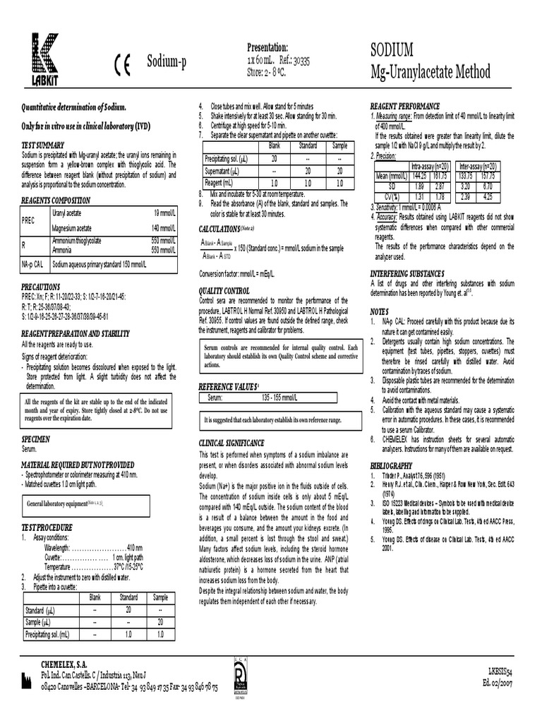 Lkbsis54 Sodium-30335 | PDF | Precipitation (Chemistry) | Sodium