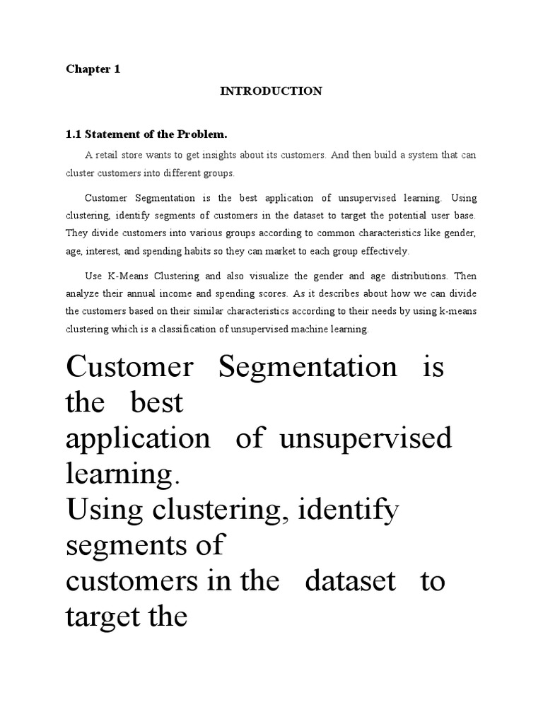 Chapter 1,2 Report | PDF | Market Segmentation | Cluster Analysis