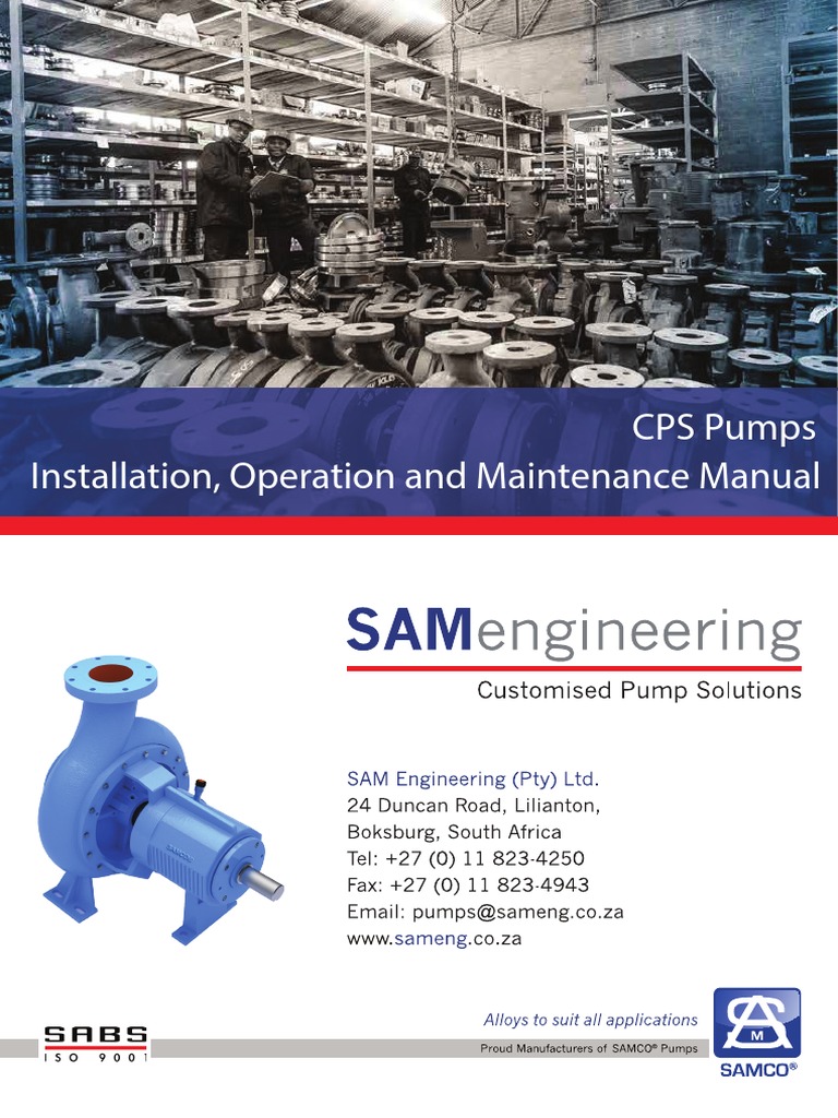 CPS Operating Manual | PDF | Pump | Bearing (Mechanical)