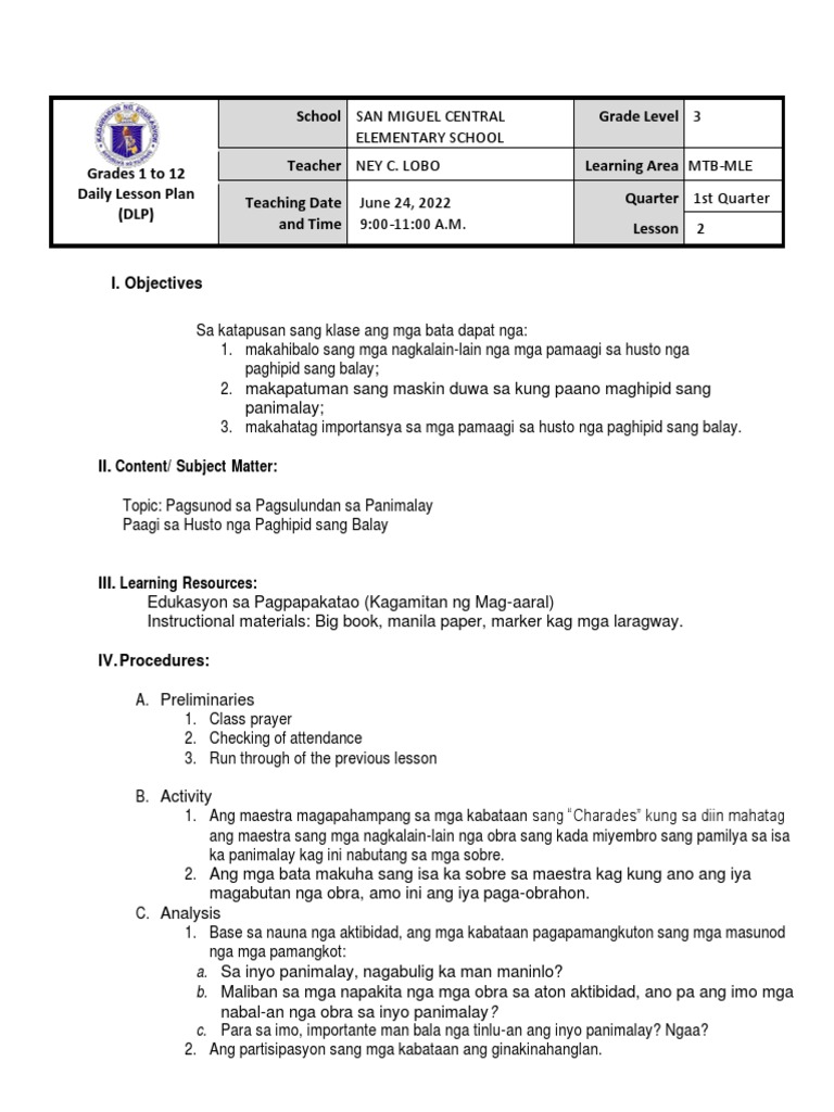 Lesson Plan in Finals | PDF