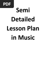 Semi Detailed Lesson Plan in Music | PDF
