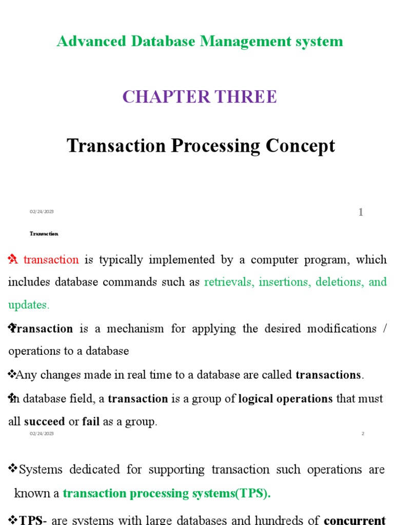 DBMS CH-3 | PDF | Database Transaction | Databases