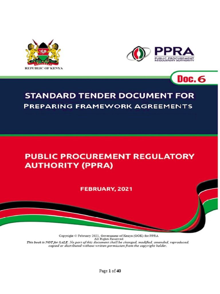 STD Procedures For Preparing Framework Agreements | PDF | Procurement ...