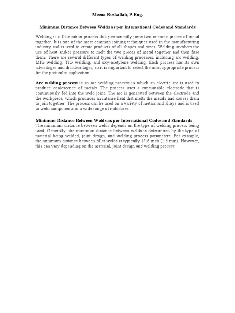 Minimum Weld Distance Standards Explained | PDF | Science & Mathematics ...