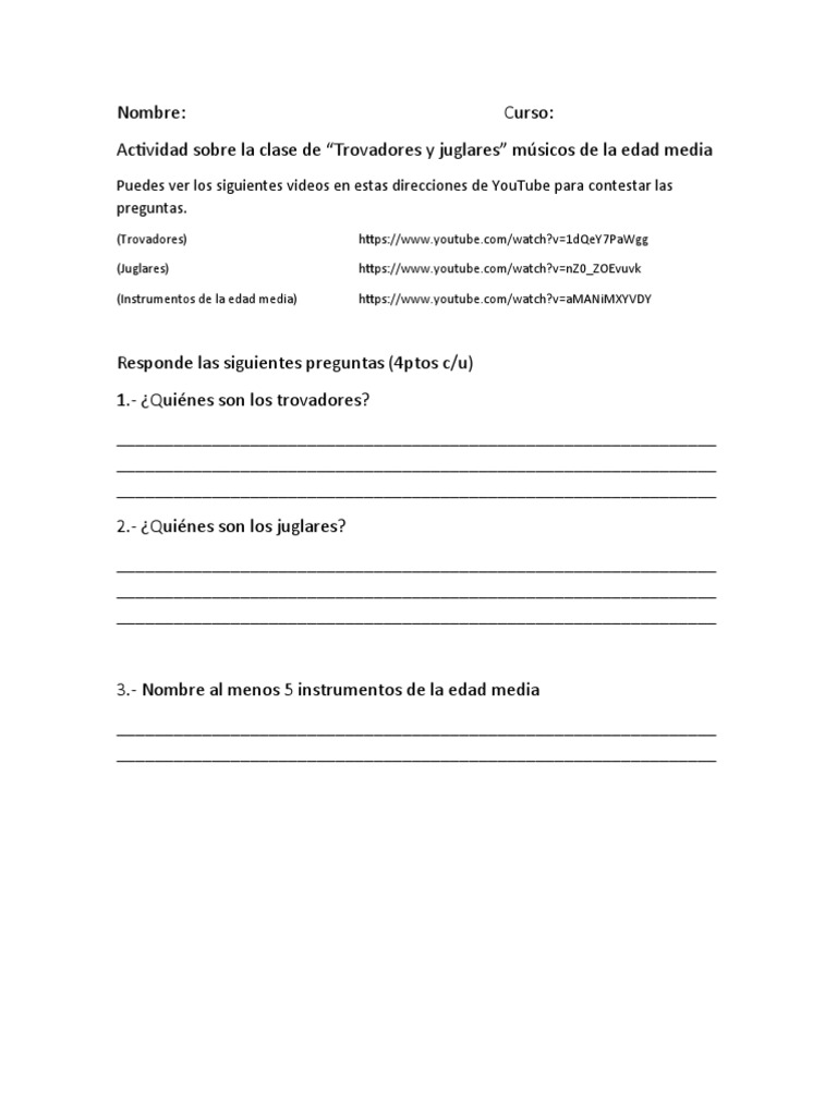 Trovadores y Juglares | PDF | Artes del Lenguaje y Comunicación ...