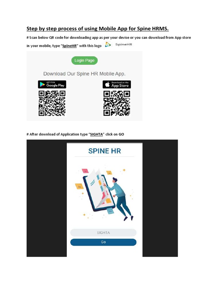 Step by Step Process of Using Mobile App For HRMS | PDF
