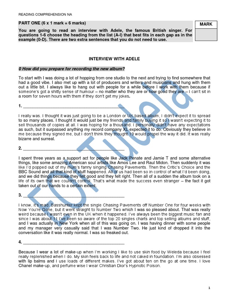 Reading 9 Eoi b2 | PDF | Body Language | Psychological Concepts