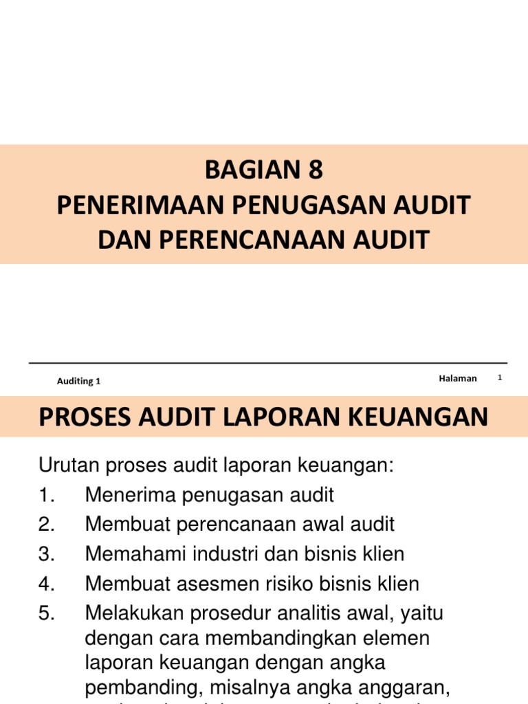 Bagian 8 - Penerimaan Penugasan Audit | PDF | Bisnis