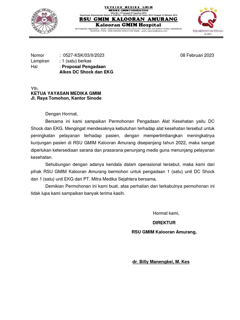 Proposal Pengadaan Alkes DC Shock & Ekg | PDF