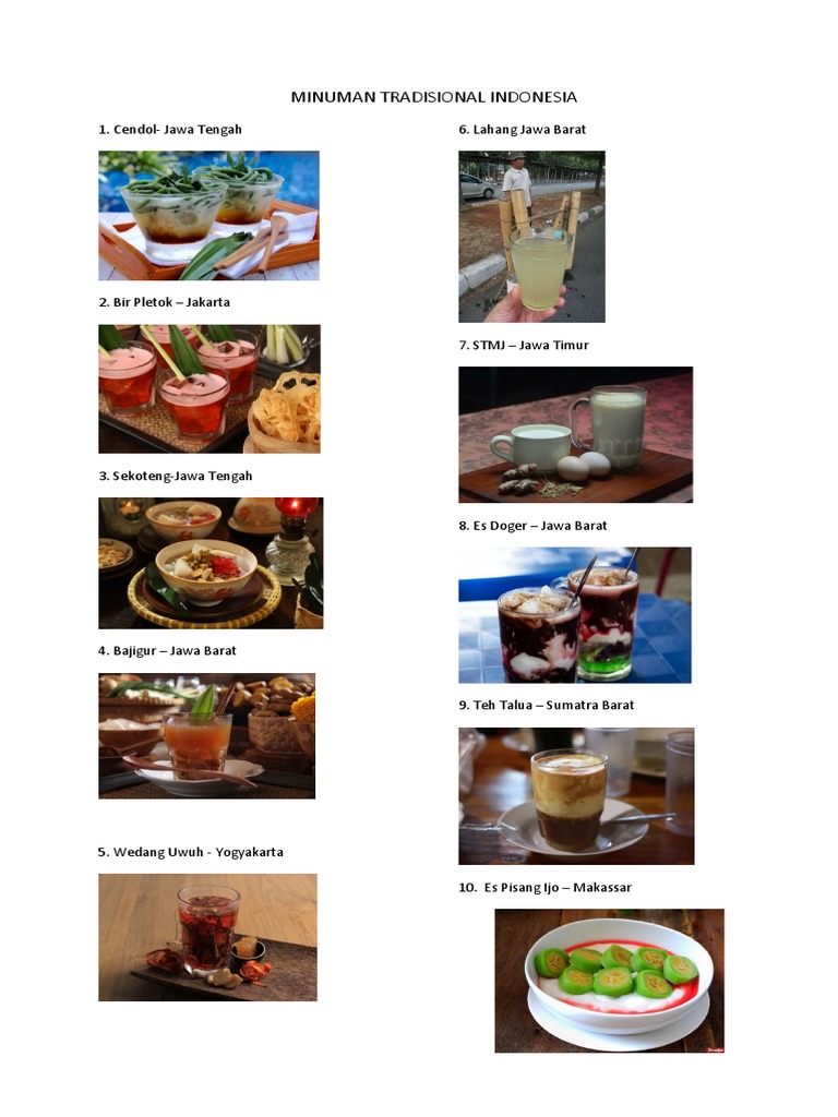 Jenis Minuman Khas Indonesia | PDF