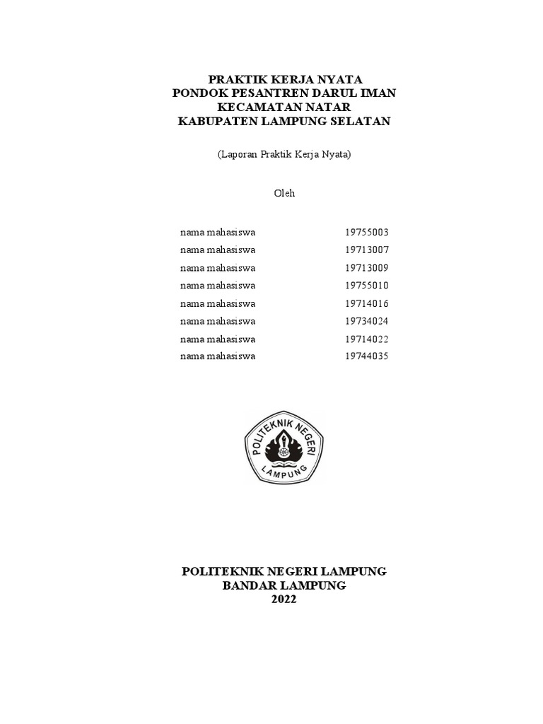 Contoh Laporan PKN Sesuai Dengan Format | PDF
