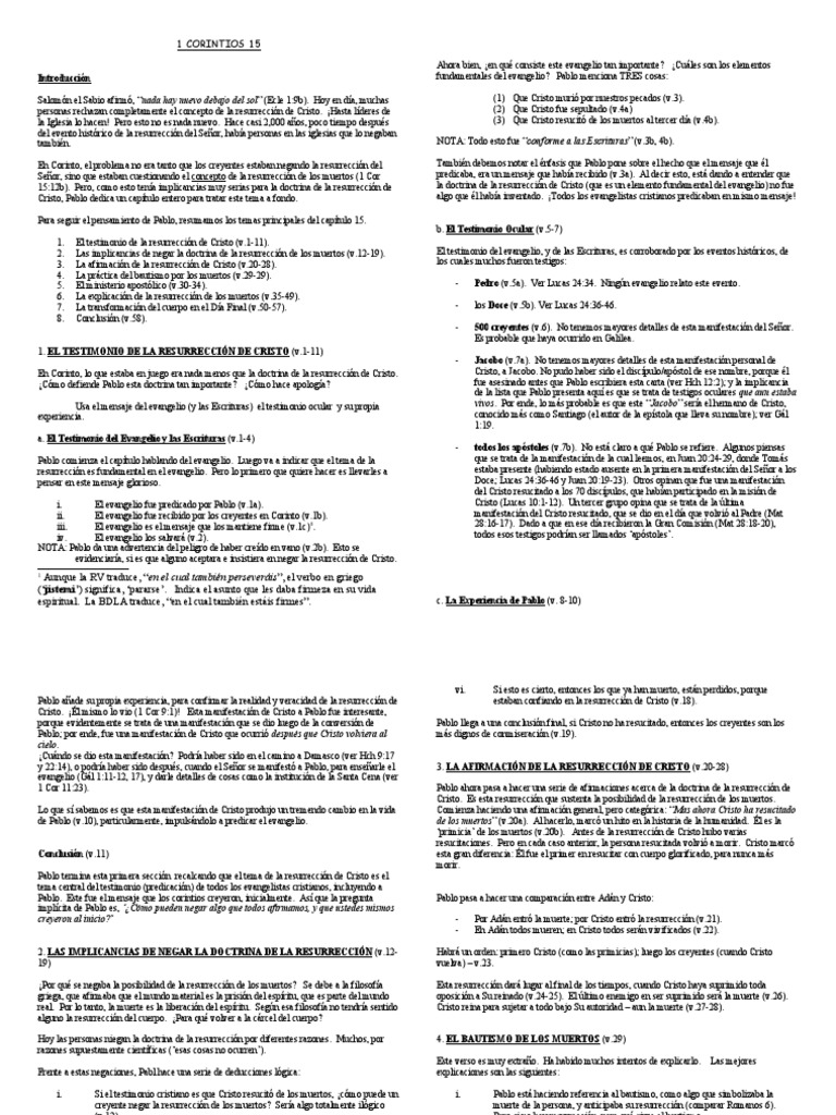 1 Corintios 15 | PDF | La resurrección de Jesús | Pablo el apóstol