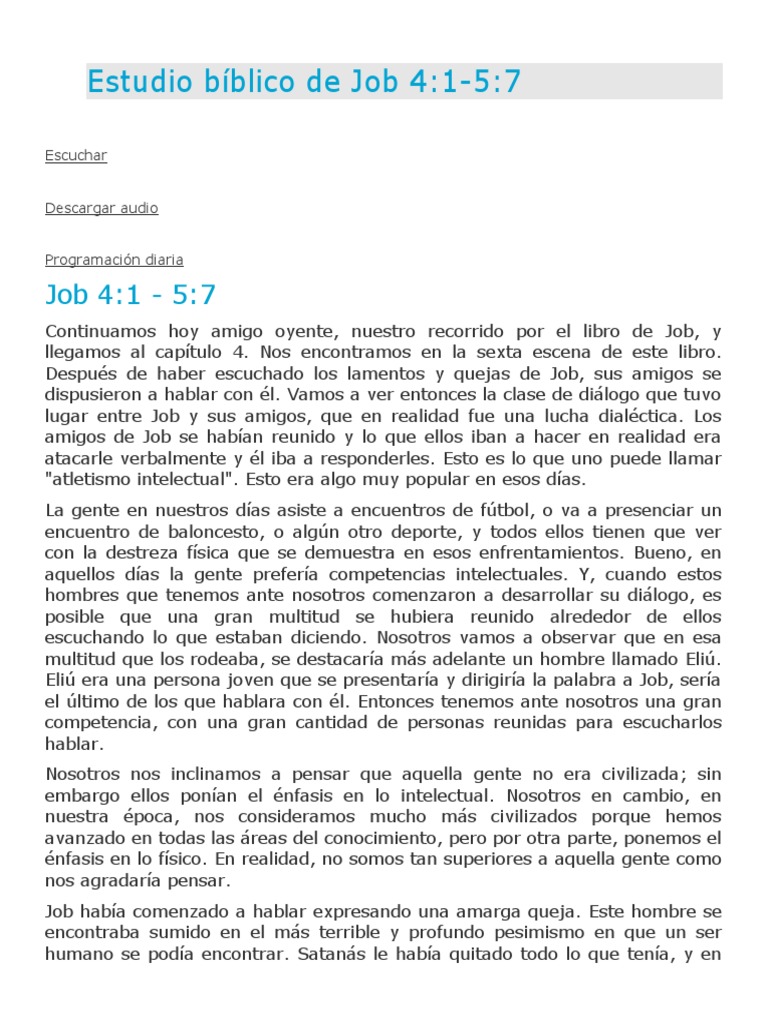Un análisis del diálogo inicial entre Job y sus amigos Elifaz, Bildad y ...