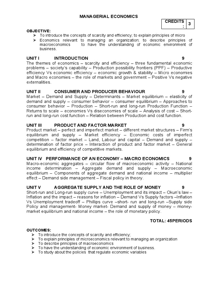 I-Sem-Managerial Economics | PDF | Economics | Macroeconomics